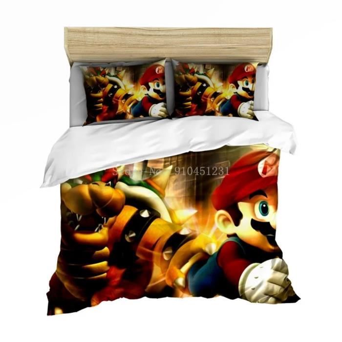 Verser3 - Roi de l'UE (3PC) - Parure de lit 3D Super Mario pour enfants ...
