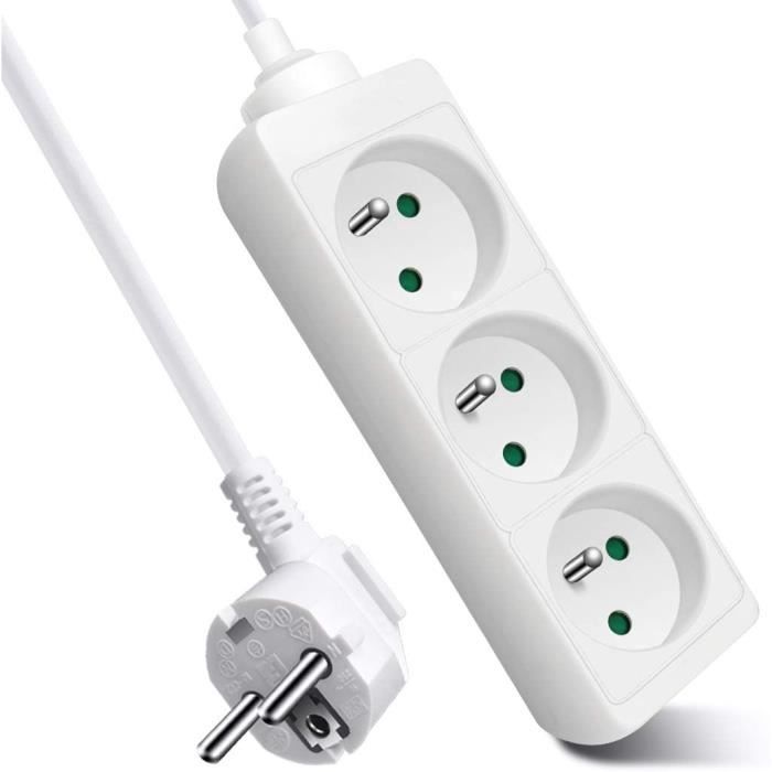 Rallonge Multiprise, Bloc 3 Prises 2P+T 16 A, Multiprise Electrique ...