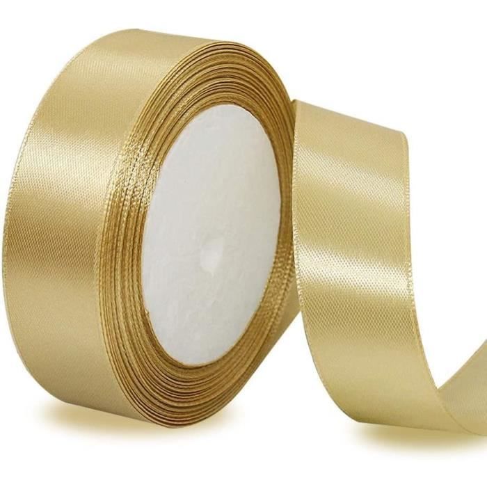 Ruban Satin Doré 20Mm, 23 Mètres Rubans De Tissu Pour Emballage Des ...