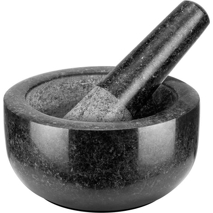 Mortier et Pilon en Granit Naturel en Pierre Massif Diamètre-16cm ...