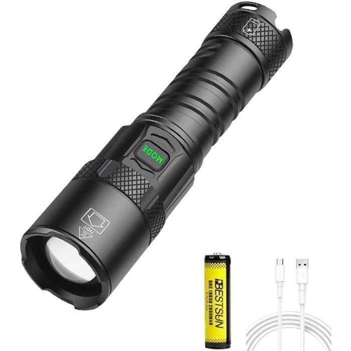 Lampe De Poche Led Rechargeable Super Lumineux Haute Puissant 90000 ...