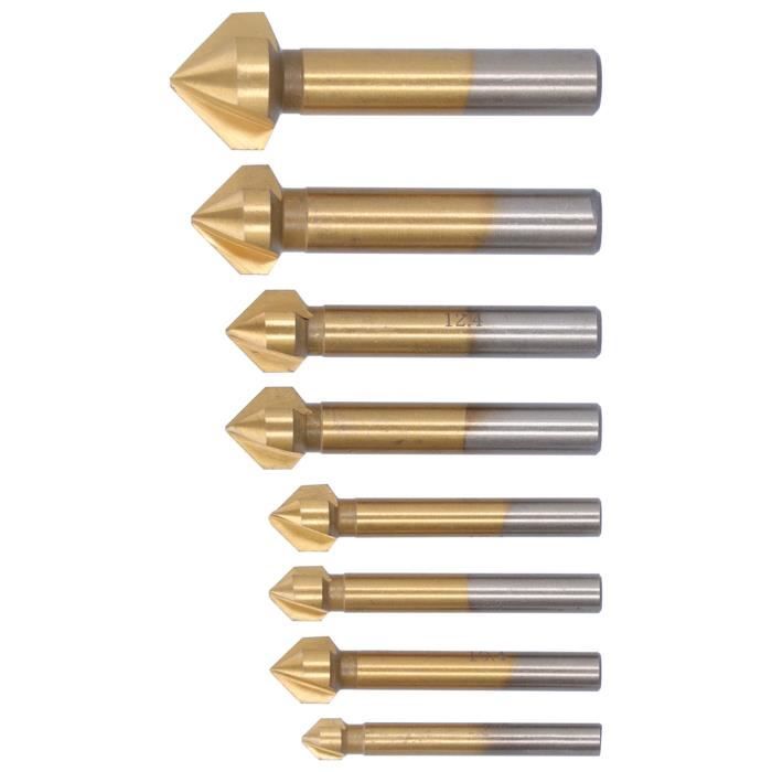 EJ.life Forets Fraise en bout à chanfreiner 8 pièces, foret à fraiser ...