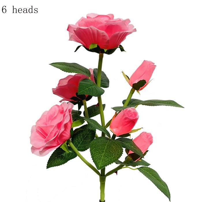 LAMPE DE JARDIN,6 Heads Rose Pink Lampe LED Solaire Décorative pour ...