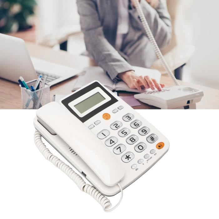 HURRISE téléphone filaire de bureau Téléphone à Gros Boutons pour Personnes âgées, Téléphone ...