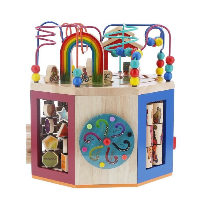 FAS jouet de labyrinthe de perles d'enfants Jouet de labyrinthe de perles en bois multi-faces ...