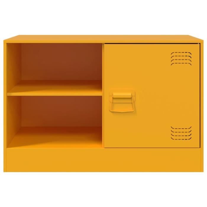 Meuble TV - KEEN SO - DA007 - Jaune Moutarde - Acier Laminé à Froid - 2 ...