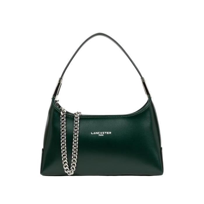Sac porte epaule en cuir Lancaster Ref 60709 Vert fonce 25*12*7 cm ...