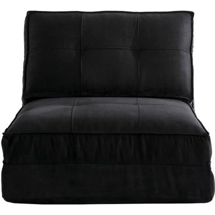 Miliboo - Chauffeuse convertible design noire SALLY - Cdiscount Maison