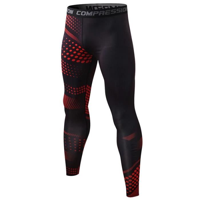 Pantalon de Sport Compression Homme Respirant Collant Stretch Imprimé ...