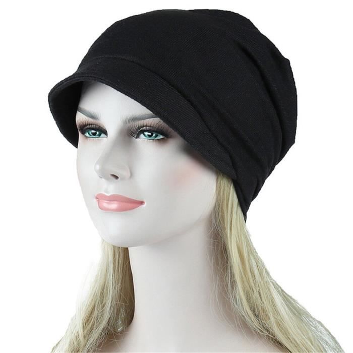 Turban Cap Pour Femmes Musulman Plaine Bord Chapeaux Stretch Turban ...