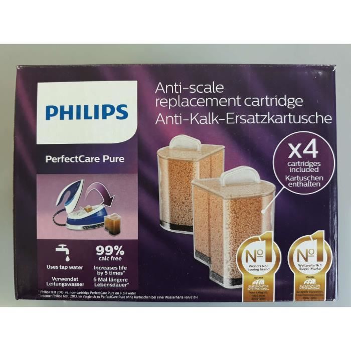 CARTOUCHE ANTICALCAIRE PERFECTCARE PURE POUR CENTRALE VAPEUR PHILIPS ...