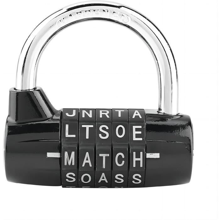 Cadenas À Combinaison À 5 Cadrans,Serrure À Code À Combinaison De Lettres,Cadenas À Mot De Passe ...