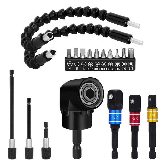 Kit D'Extension de Perceuse Flexible 19 PièCes, Accessoire de Perceuse ...