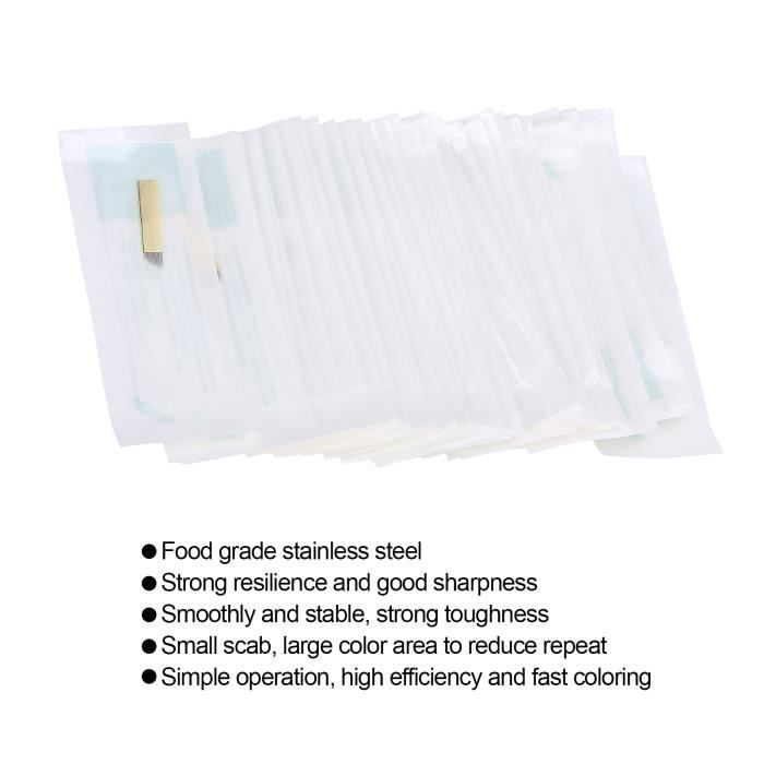 SURENHAP Lame de microblading 50pcs Aiguille de Microblading Lames de ...