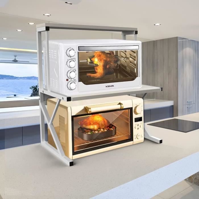 Support À Micro-Ondes À 2 Niveaux, Extensible Etagere Rangement Cuisine ...