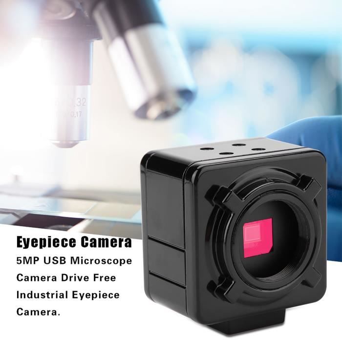 Caméra industrielle - VGEBY - 5MP - Adaptateur oculaire CCD 0,5X - USB 2.0 - Microscope ...