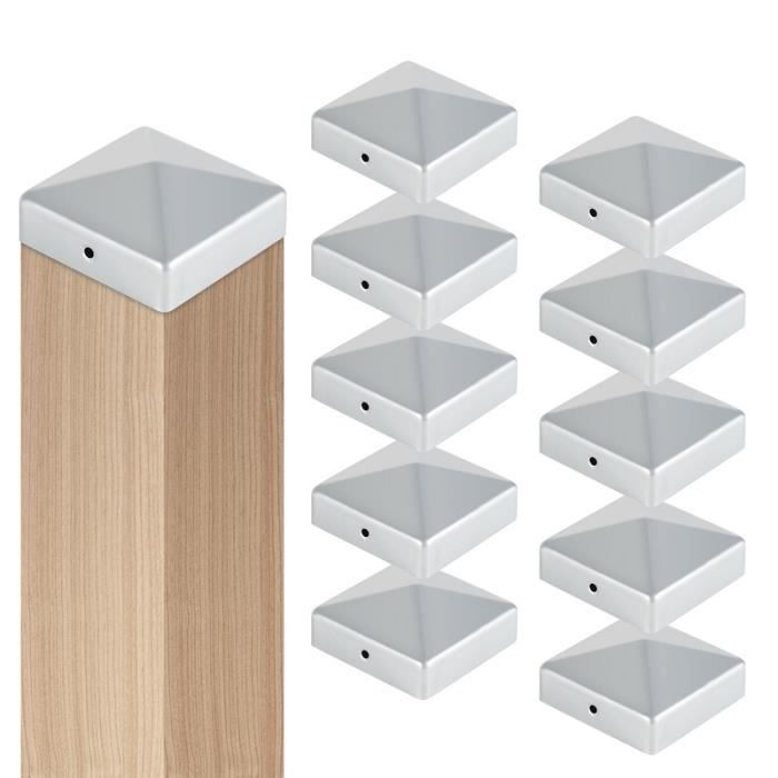 Vigevee 10 pcs Capuchon de poteau forme pyramide pour poteau bois ...