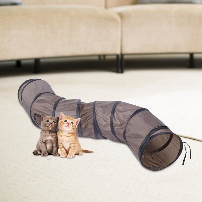 Tunnel pour chat - ZERONE - Modèle en S - Diamètre 25,5 cm - Trous de ...