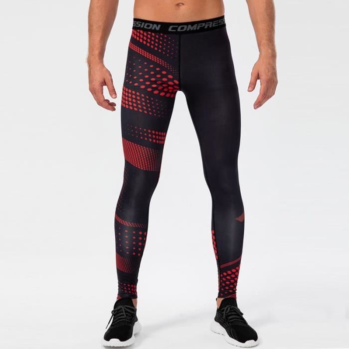 Pantalon de Sport Compression Homme Respirant Collant Stretch Imprimé ...