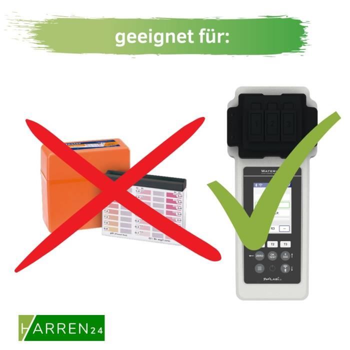 Harren24 Pastilles de test photomètre Chlore DPD1, DPD3, Oxygène actif ...