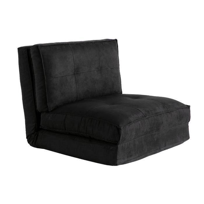 Miliboo - Chauffeuse convertible design noire SALLY - Cdiscount Maison