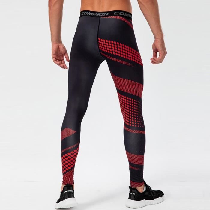 Pantalon de Sport Compression Homme Respirant Collant Stretch Imprimé ...