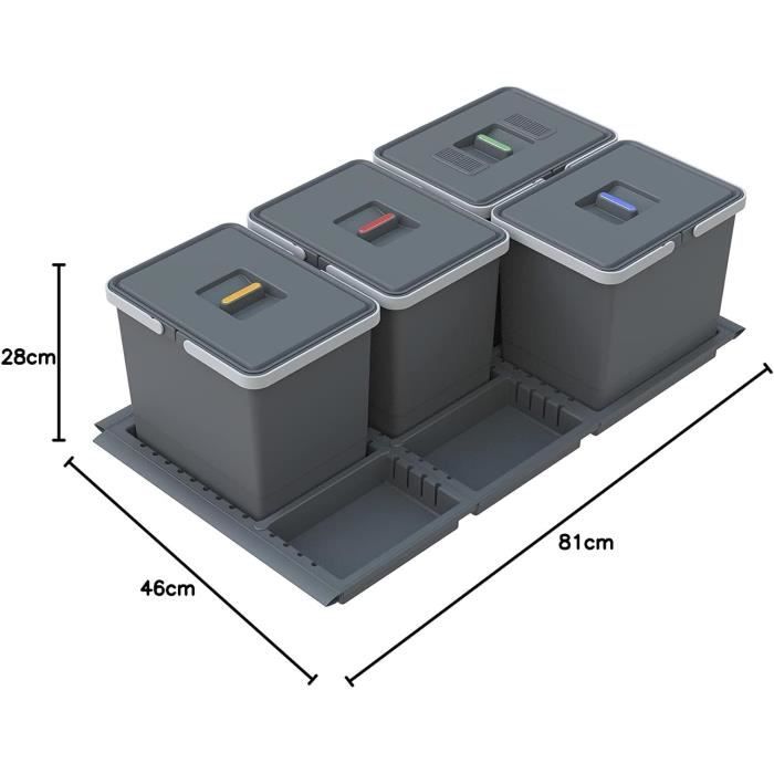 Metropolis PTC28 09050 9F C10 PPV Poubelle de tri sélectif à tiroir ...