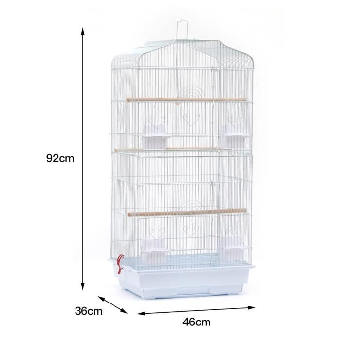Cage pour Canaris et Petits Oiseaux Exotiques - HUOLE - Métal Robuste ...