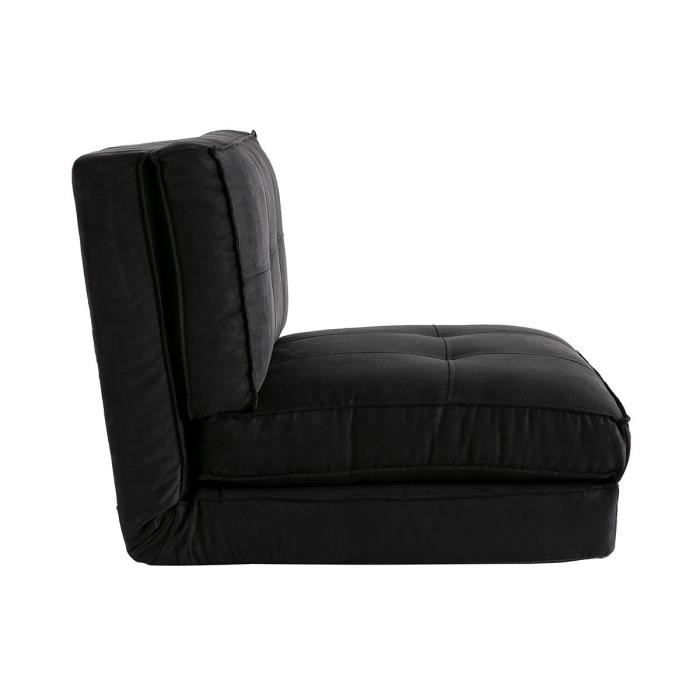 Miliboo - Chauffeuse convertible design noire SALLY - Cdiscount Maison