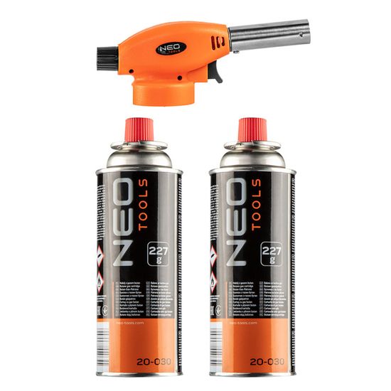 Brûleur gaz à visser - NEO TOOLS - 2 cartouches butane 227g ...