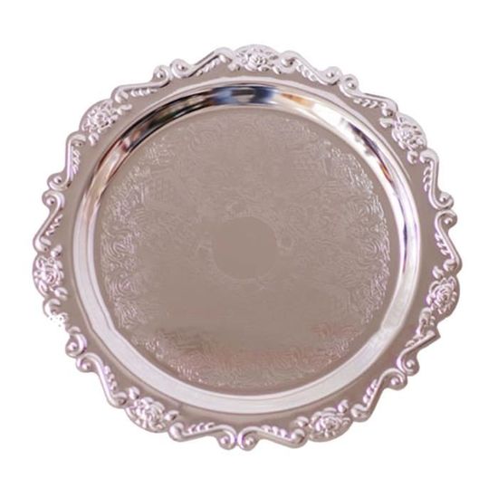 Akozon Plateau de service rond en métal pour fruits, gâteaux et ...