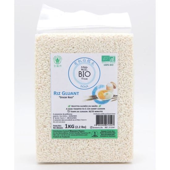 Riz Gluant BIO 1kg - Cdiscount Au quotidien