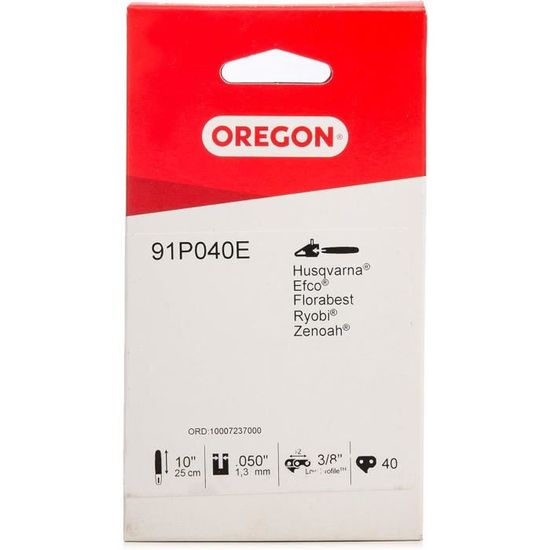 Standard 91P Chaîne de tronçonneuse pour équiper les Elagueuses 25 cm ...