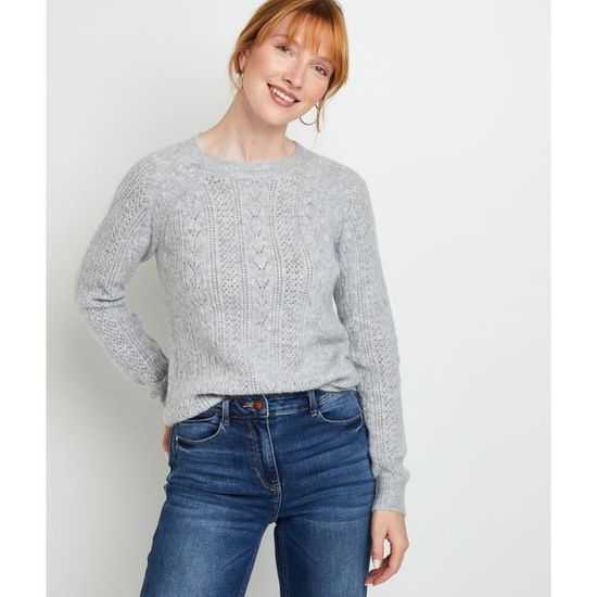GRAIN DE MALICE - Pull tricot femme Grey - Cdiscount Prêt-à-Porter