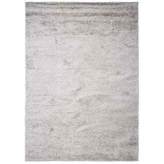 TAPISO Tapis Salon Shaggy Poils Longs DELHI Gris Clair Unicolore Polypropylène Intérieur 60x100 ...