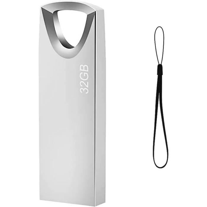 Clé USB 32 GO, Mini Cle USB 32 Giga Métal Clef USB 32GO Imperméable Pen Drive 32GB avec Crochet ...