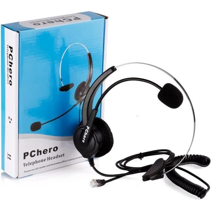 Mains libres Noise Cancelling Call Center Corded Monaural Casque avec ...