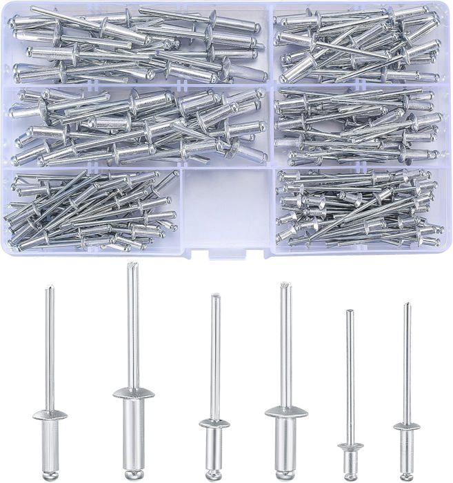 180 pièces rivets aveugles, rivets pop en aluminium, rivets en alliage ...
