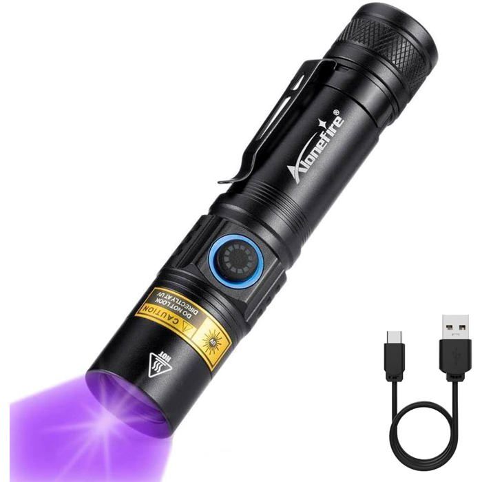 SV38 5W Lampe Torche UV LED 365nm Type C USB Rechargeable Lampe ...