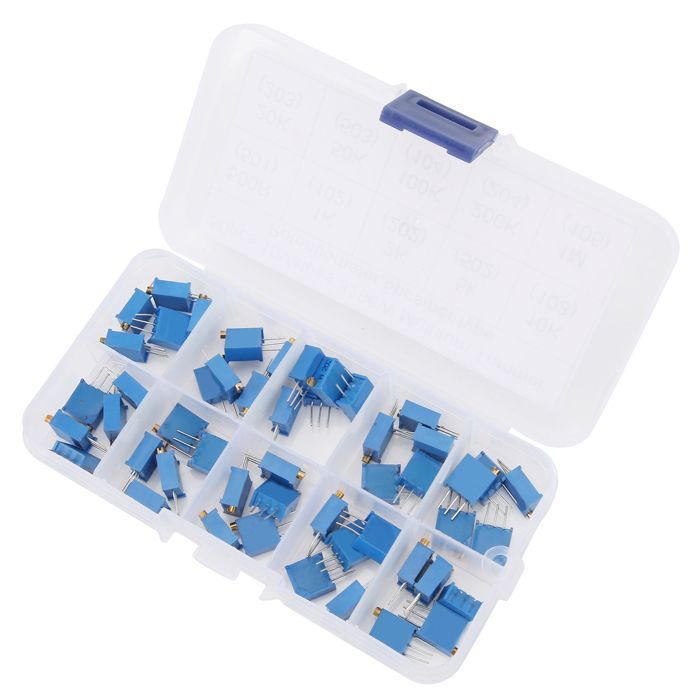Résistance variable réglable 50pcs Résistance Variable 10 Valeurs 3296W ...