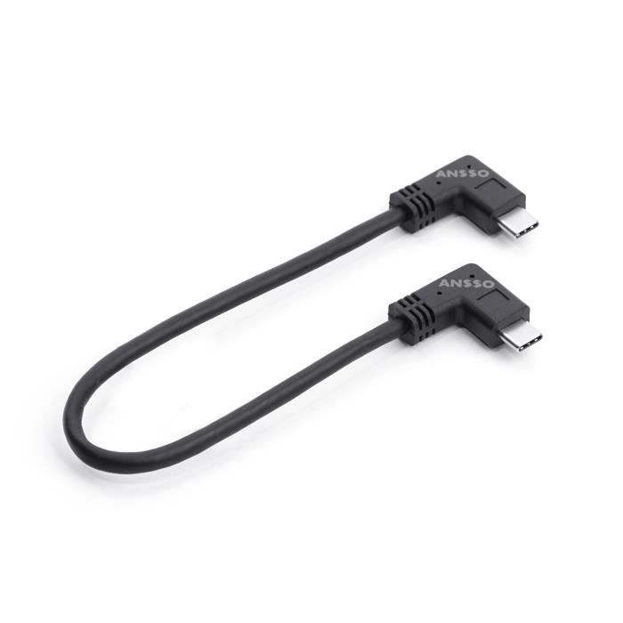 TC E-TC E-Câble coudé Type C3.1 Gen2 de 20cm, 10Gbps, USB C vers Type C ...