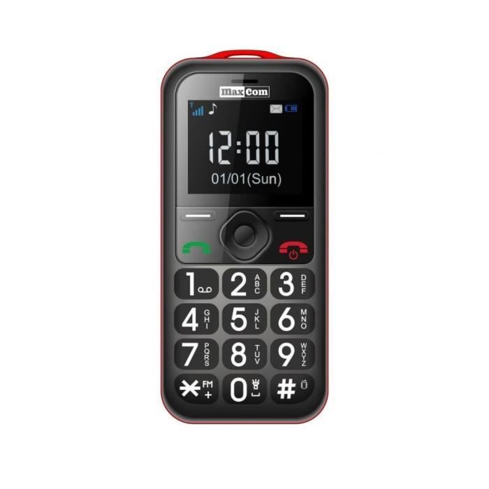 Téléphone portable pour Seniors Maxcom MM560 noirBERRY noir-rouge ...