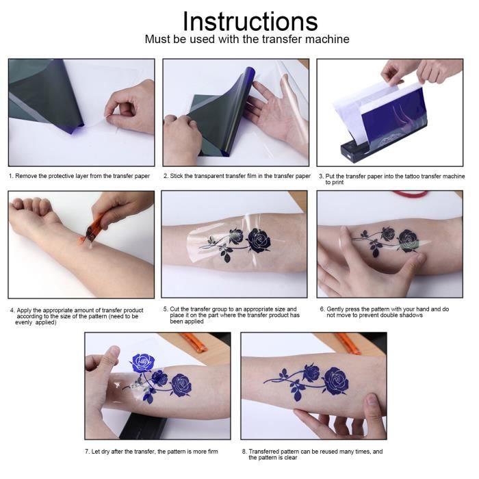 Papier de transfert de pochoir de tatouage Papier de Transfert de ...