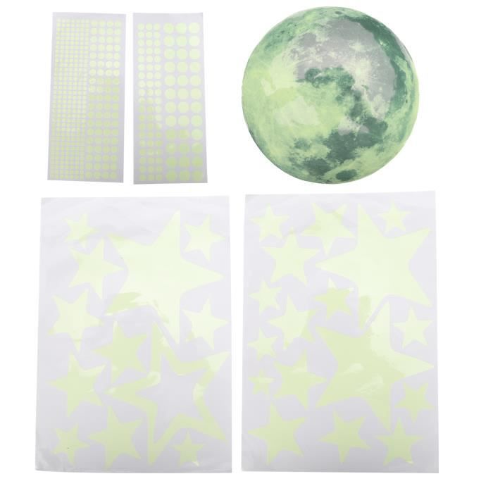 Fafeicy Autocollant mural étoile de lune lumineuse Stickers muraux ...