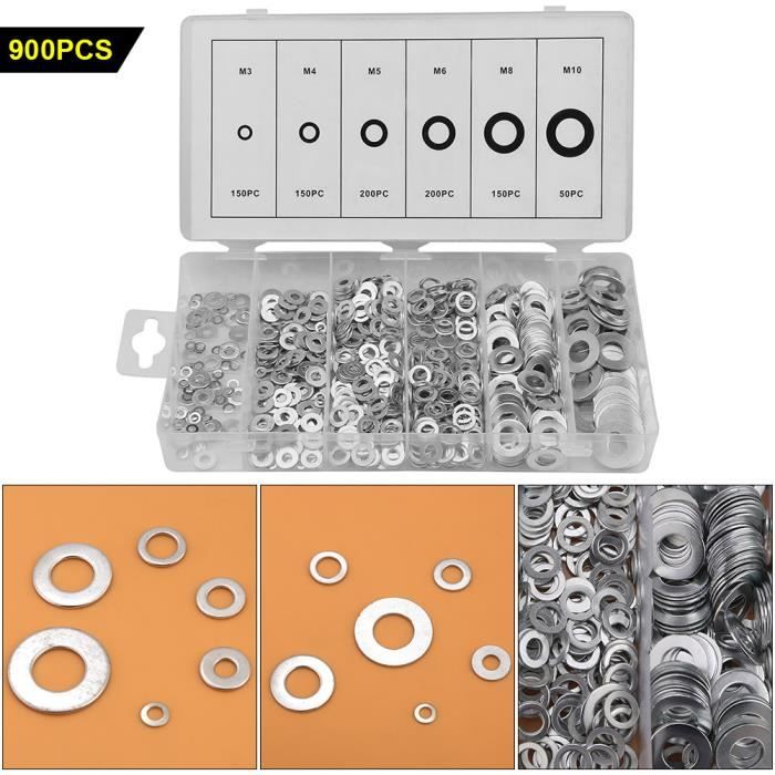 Rondelle En Acier 900 pcs M3-M10 A3 Acier Rondelle Plate Rondelles ...