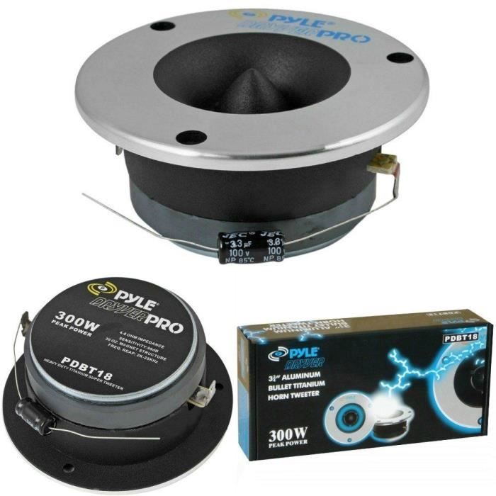 2 PYLE PDBT18 super tweeter 300 watt rms 600 watt max de 10,00 cm de ...