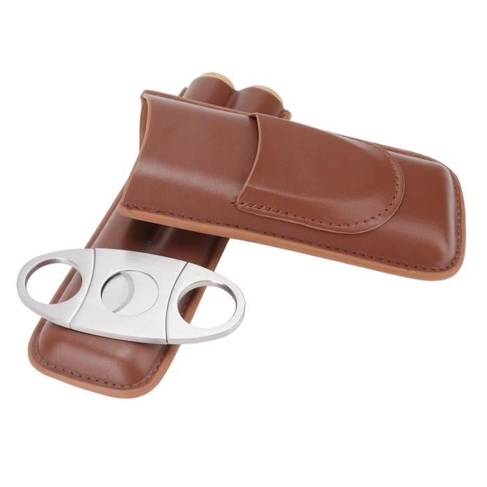 Qiilu Étui porte-cigares Étui à cigares de voyage en cuir Portable avec ...
