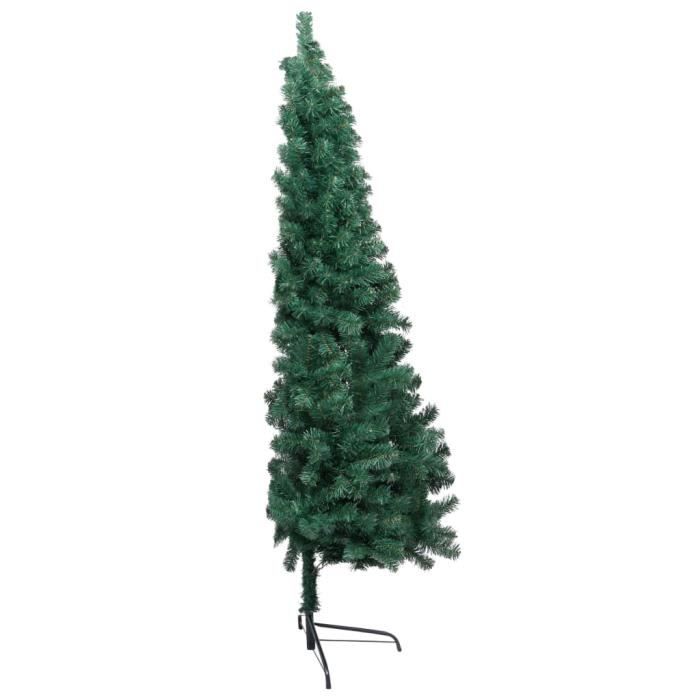 Sapin de Noël artificiel moitié LED et support Vert 240 cm PVC Qqmora XY20205 - Cdiscount Maison