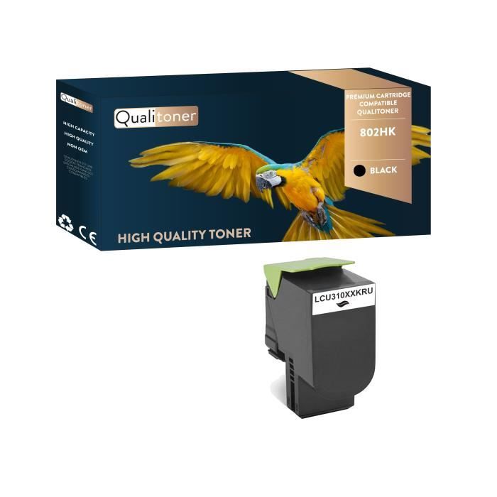 Toner QUALITONER 802HK Noir compatible pour Lexmark CX410 CX510 ...
