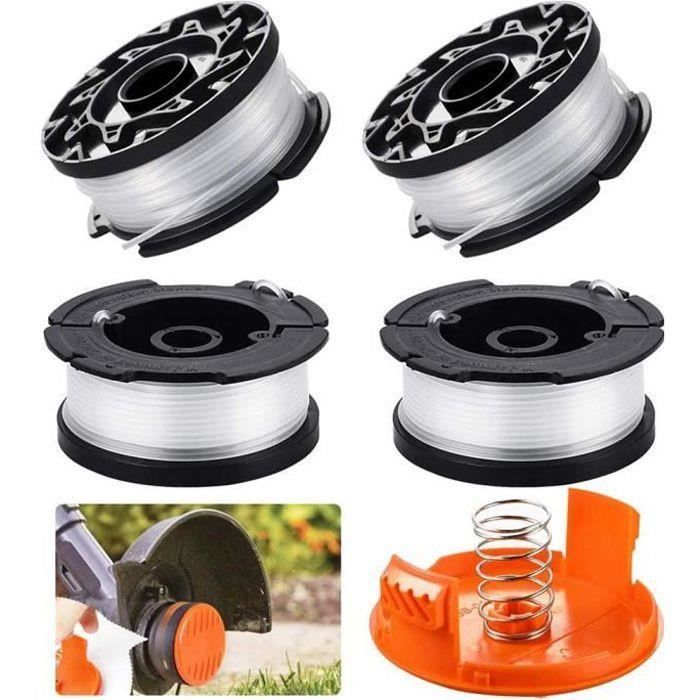 LOVE-4Pcs Ligne de bobine de remplacement de coupe-bordures de coupe-bordure avec couvercle de ...